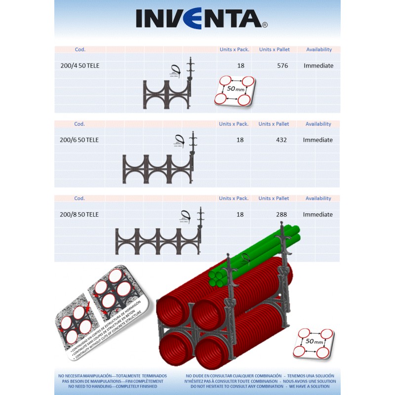 PIPE SPACER DISTANCER SUPPORT ELECTRICAL TUBE AND TELECOMMUNICATIONS ...