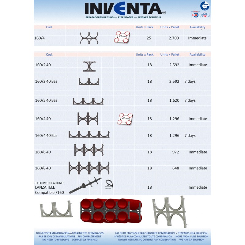 PIPE SPACER DISTANCER SUPPORT ELECTRICAL TUBE AND TELECOMMUNICATIONS ...