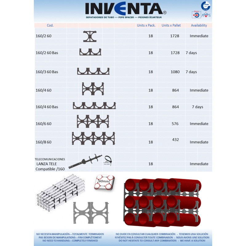 PIPE SPACER DISTANCER SUPPORT ELECTRICAL TUBE AND TELECOMMUNICATIONS ...
