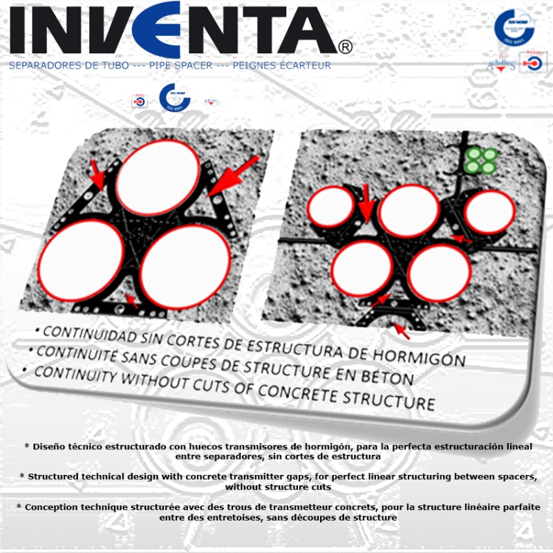 PIPE SPACER DISTANCER SUPPORT ELECTRICAL TUBE AND TELECOMMUNICATIONS Ø ...
