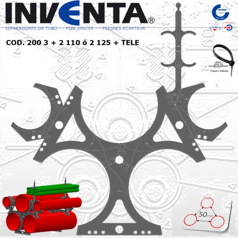 PIPE SPACER DISTANCER SUPPORT ELECTRICAL TUBE AND TELECOMMUNICATIONS Ø ...